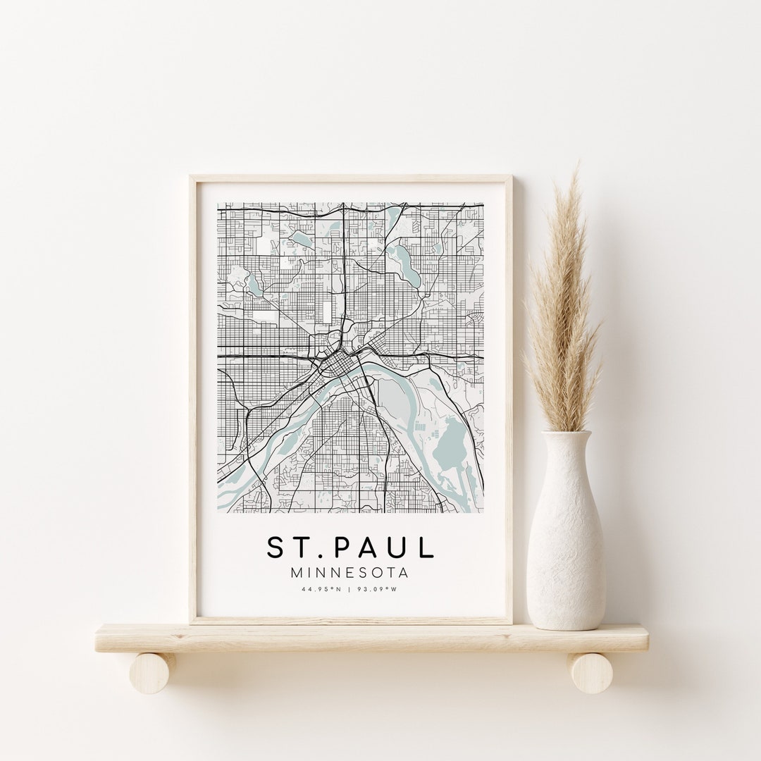 ST. Paul Minnesota Map Print, Country Map Poster, Gifts for Him, Saint ...