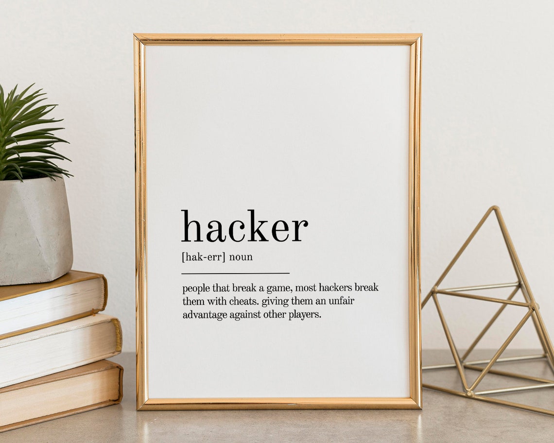 Hacker Definition Print Self Love Wall Art Hacker Dictionary Etsy
