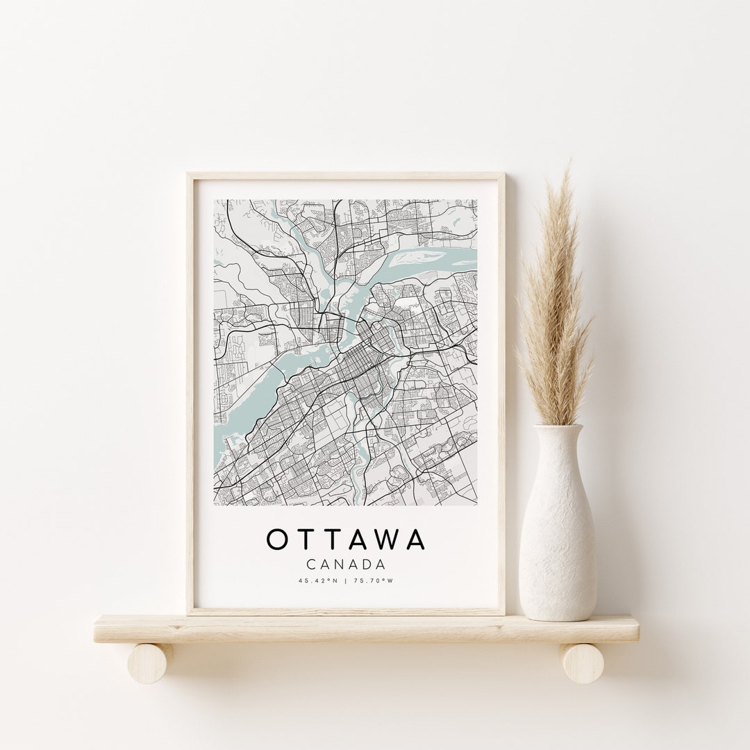 OTTAWA Canada City Map, Ottawa City Map Prints, Personalized Gifts ...