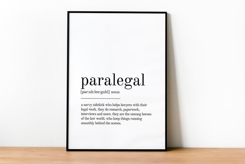 Paralegal Definition Print, Book Quote Print, Office Definition ...