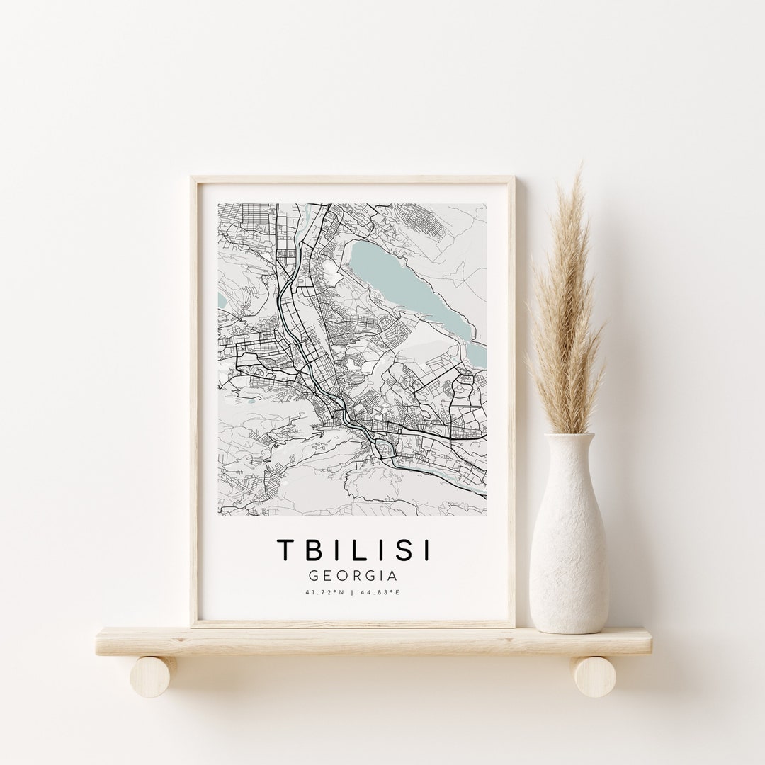 TBILISI Georgia Map Print, City Map Poster, Unique Gift Idea, Custom ...