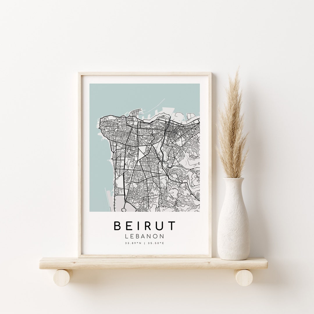 BEIRUT City Map, Minimalist Art, Lebanon Home Map, Custom Map Gift ...