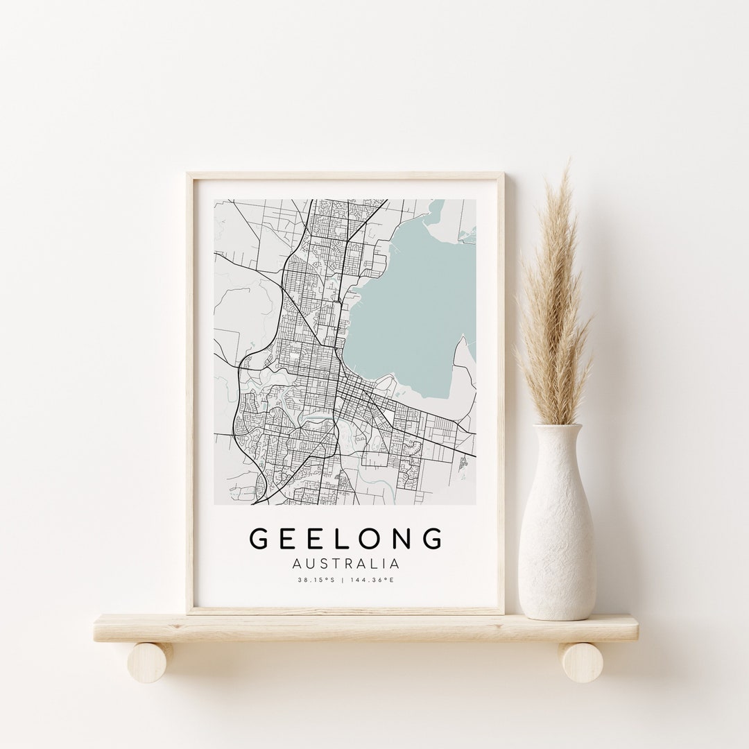 GEELONG Australia Map Print, City Map Poster, Gifts for Her, Printable ...