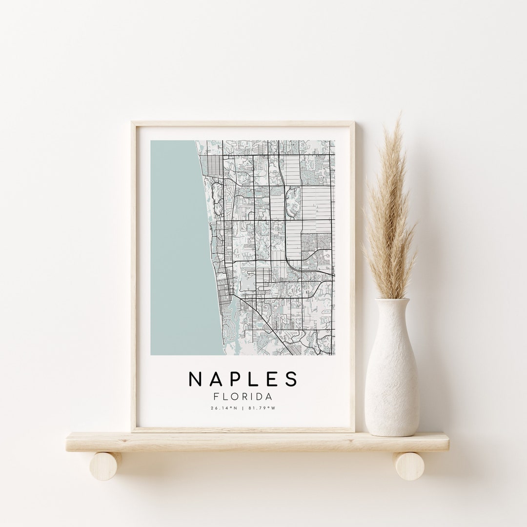 NAPLES Florida City Map, City Map Prints, Personalized Gifts Designs ...