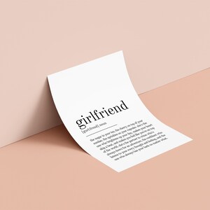 Girlfriend Definition Print, Wall Prints, Digital Download, Girlfriend ...
