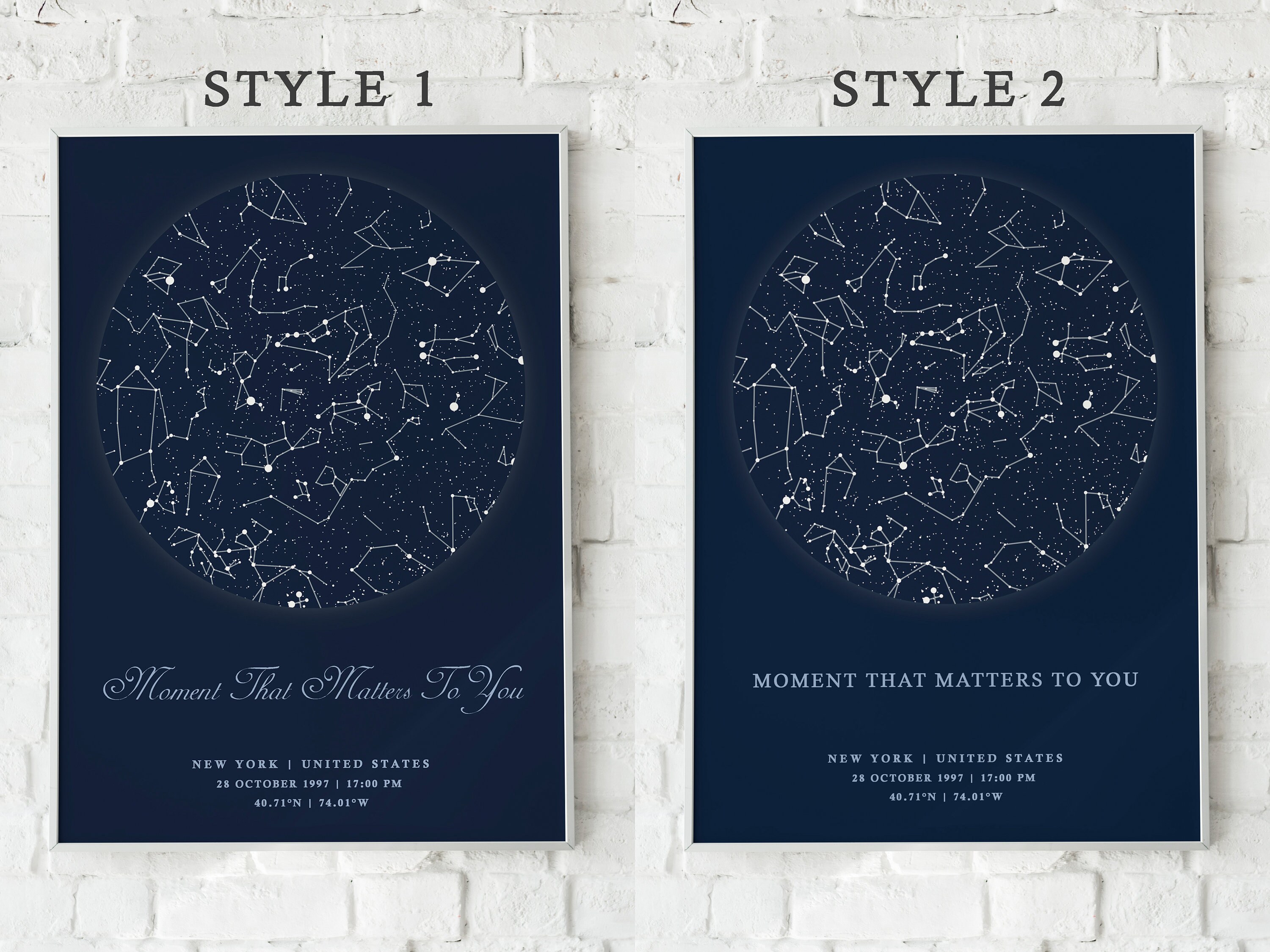 Digital Download Custom Star Map by Date Printable Constellation, Chart ...