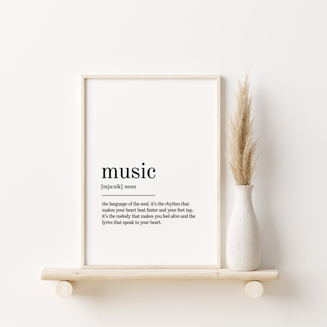 Music Definition Print, Gifts for Him, Music Personalized Gift, Music ...