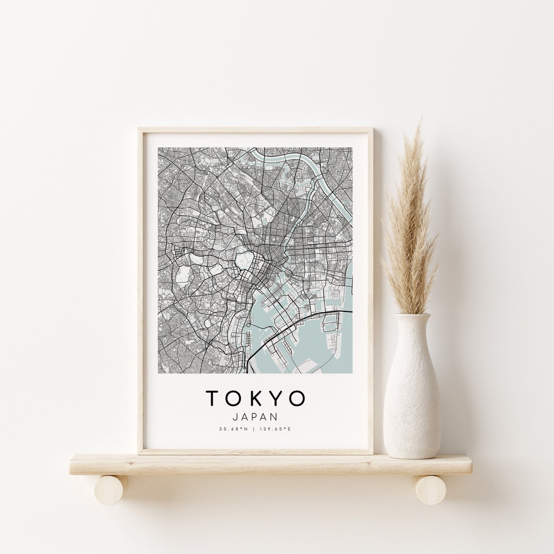 TOKYO Japan Map Print, Minimalist Art, Gifts for Her, City Map, Maps ...