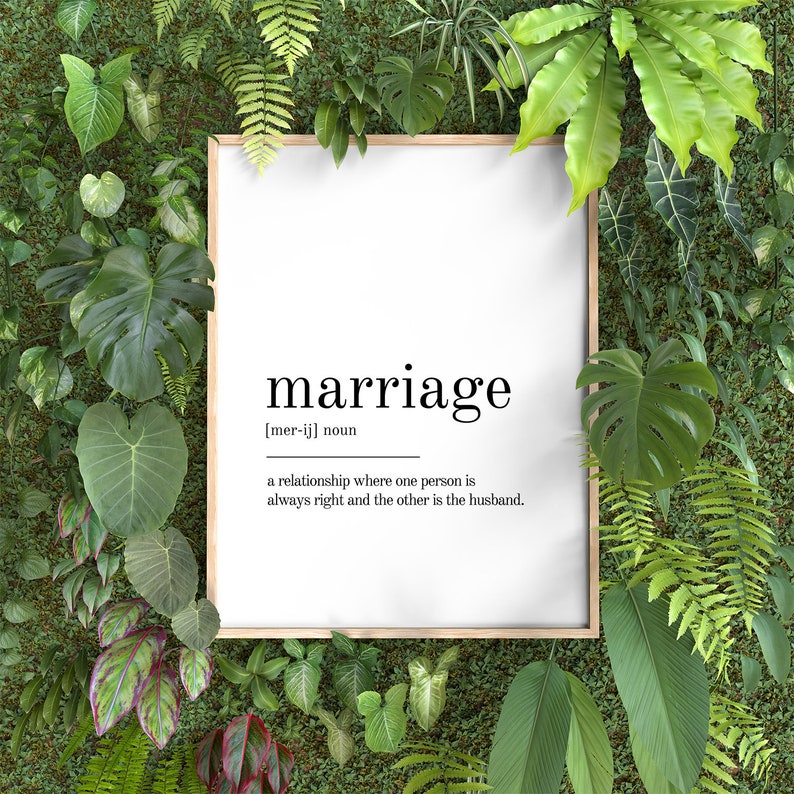 Marriage Definition Print Marriage Wall Art Prints Printable - Etsy