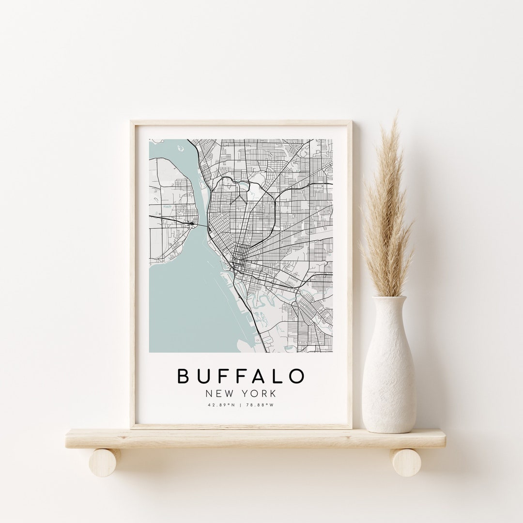 BUFFALO New York NY USA Map Print, Road Map Poster, Gifts for Her ...