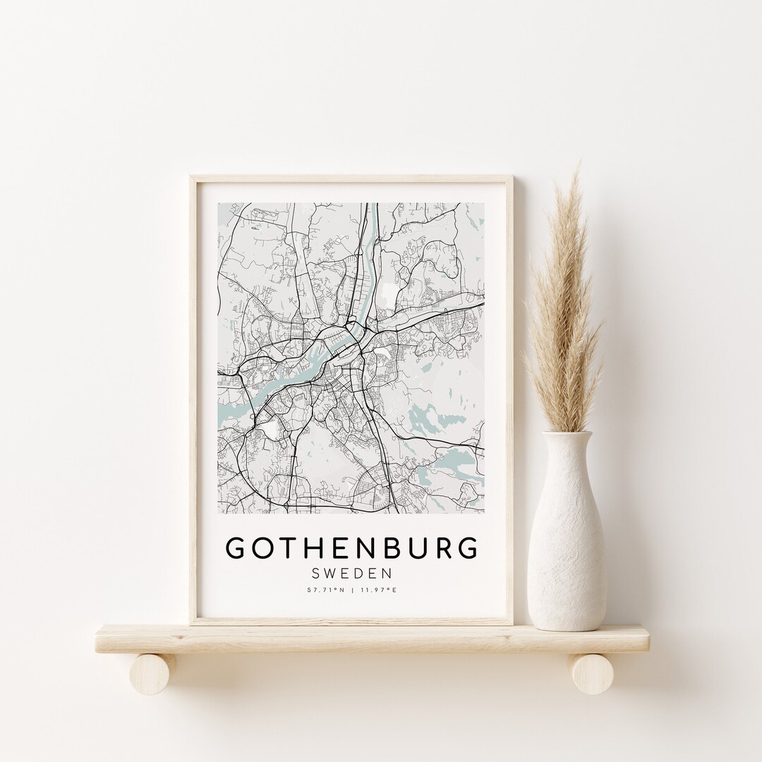 GOTHENBURG Sweden Map Print, City Map Poster, Unique Gift Idea, Custom ...