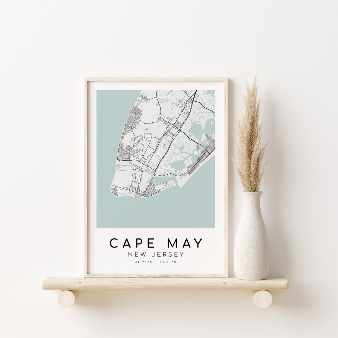 CAPE MAY City Map, USA New Jersey Home Map, Map Print, Custom Locations ...