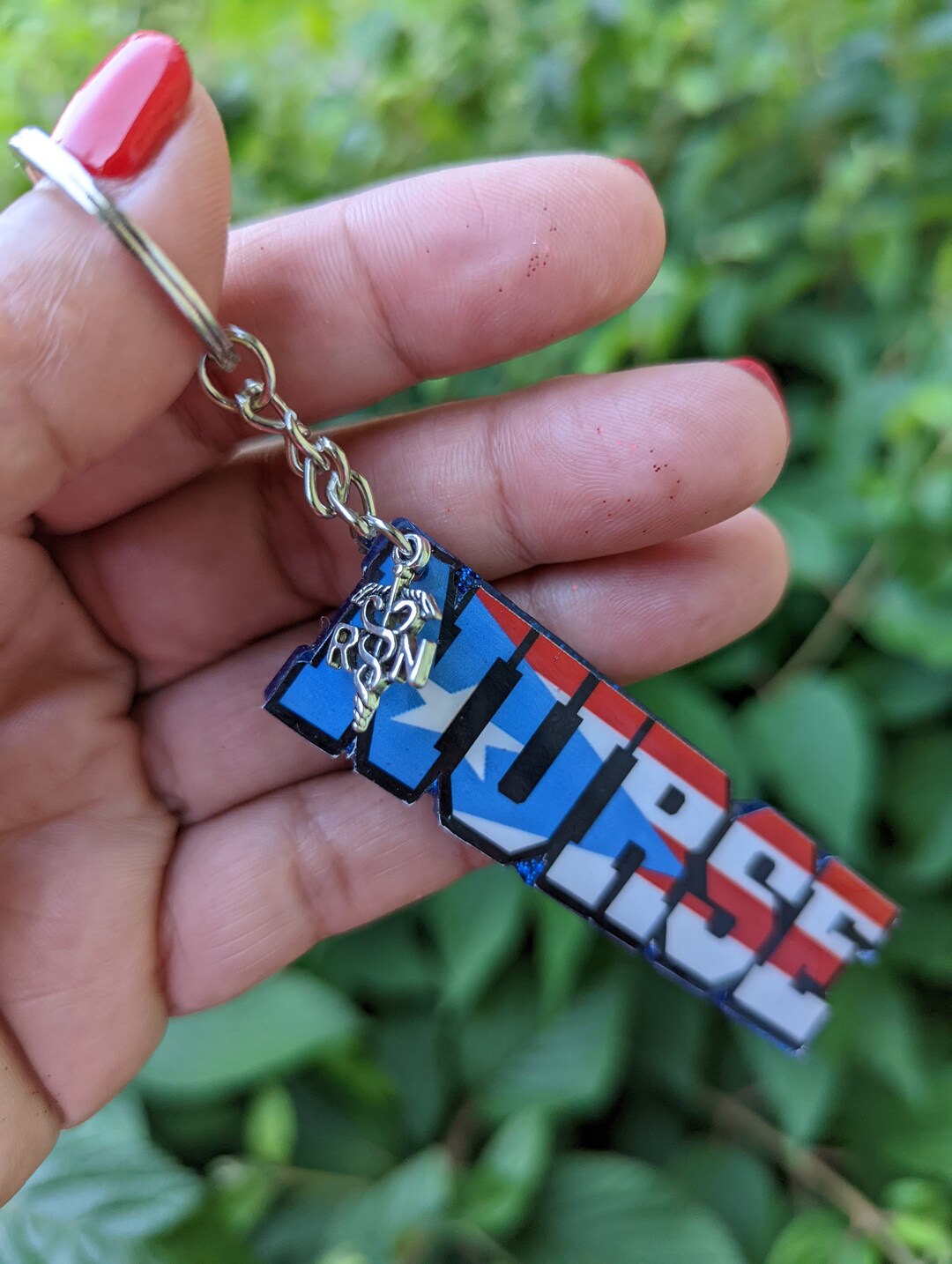 Puerto Rican Flag Nurse Keychain - Etsy