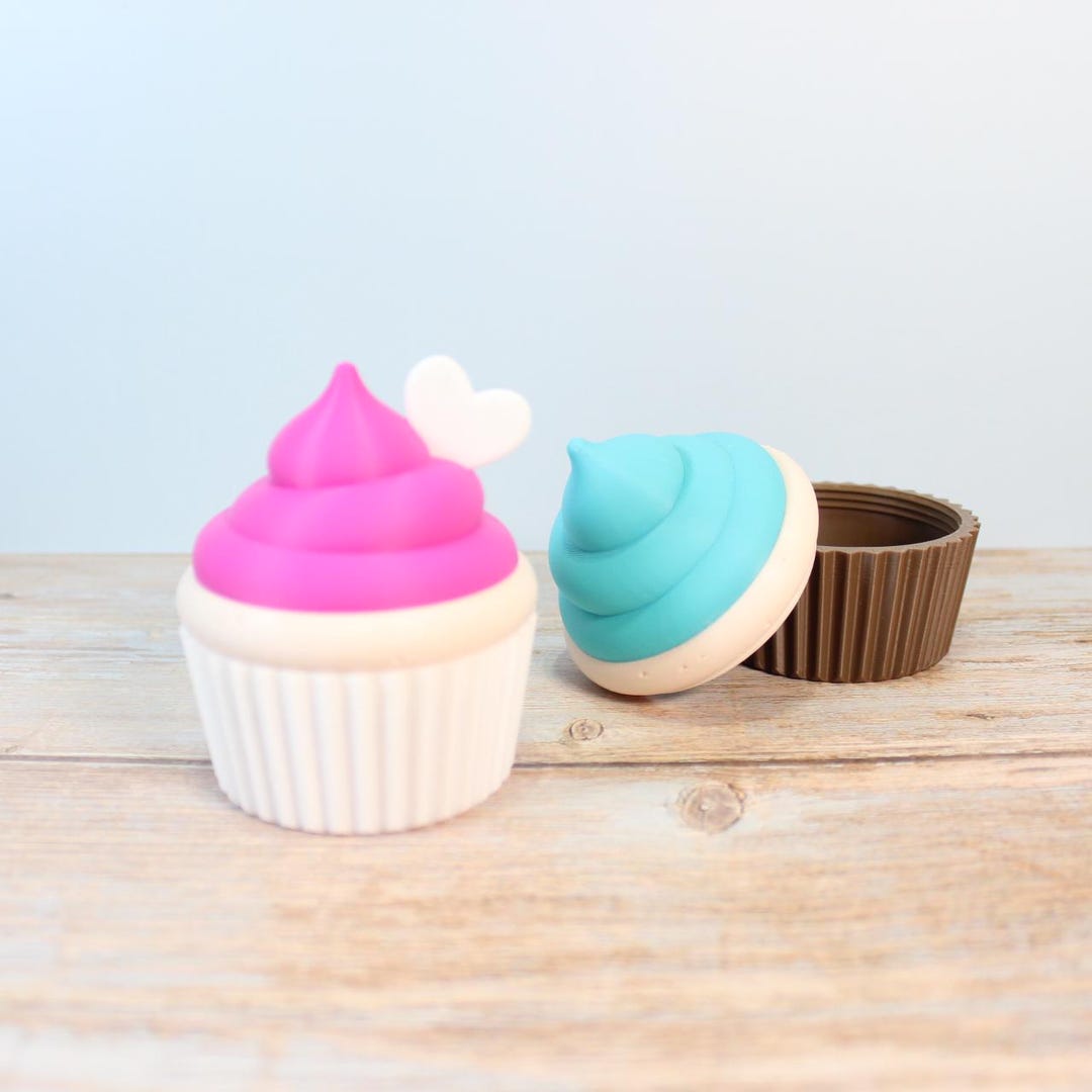 Cute 3D Printed Cupcake Gift Box, Trinket Box, Storage Container, Loot ...