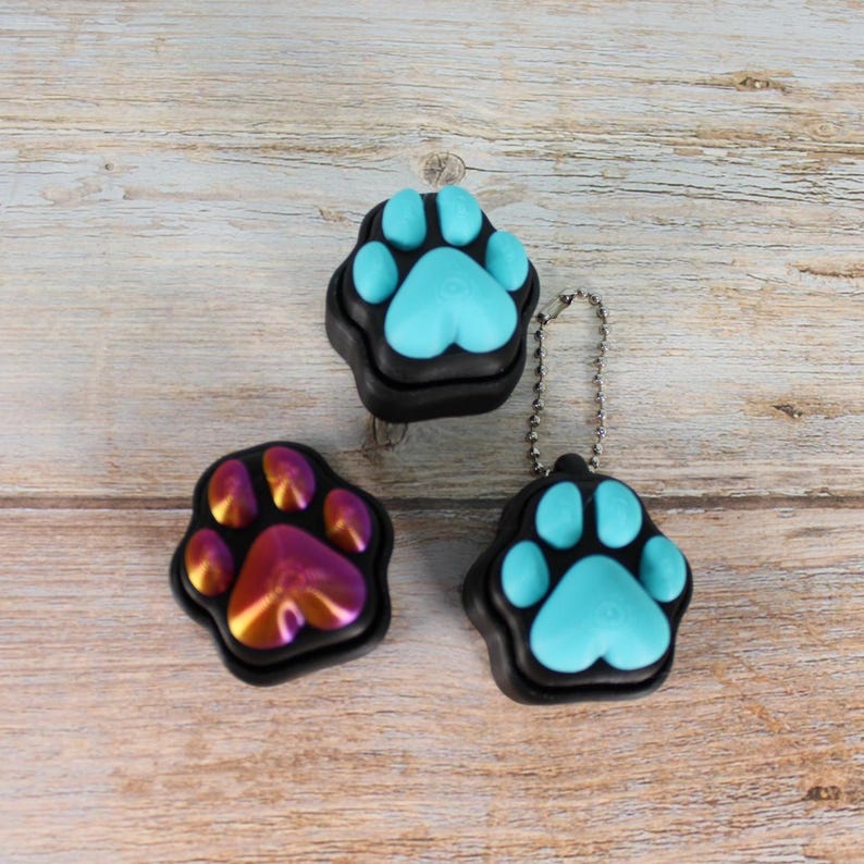 Paw Print Fidget Clicker Sensory Toy - Cat Dog Animal Print 3D Printed ...