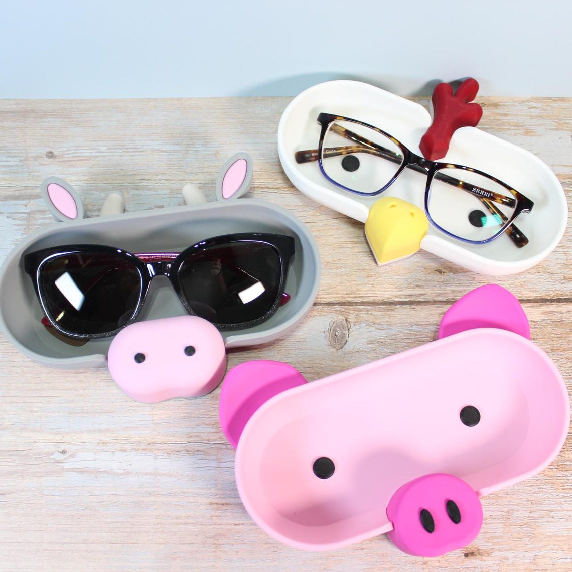 Adorable Farm Animal Eyeglass Glasses Holder - 3D Printed Pig, Cow, or ...