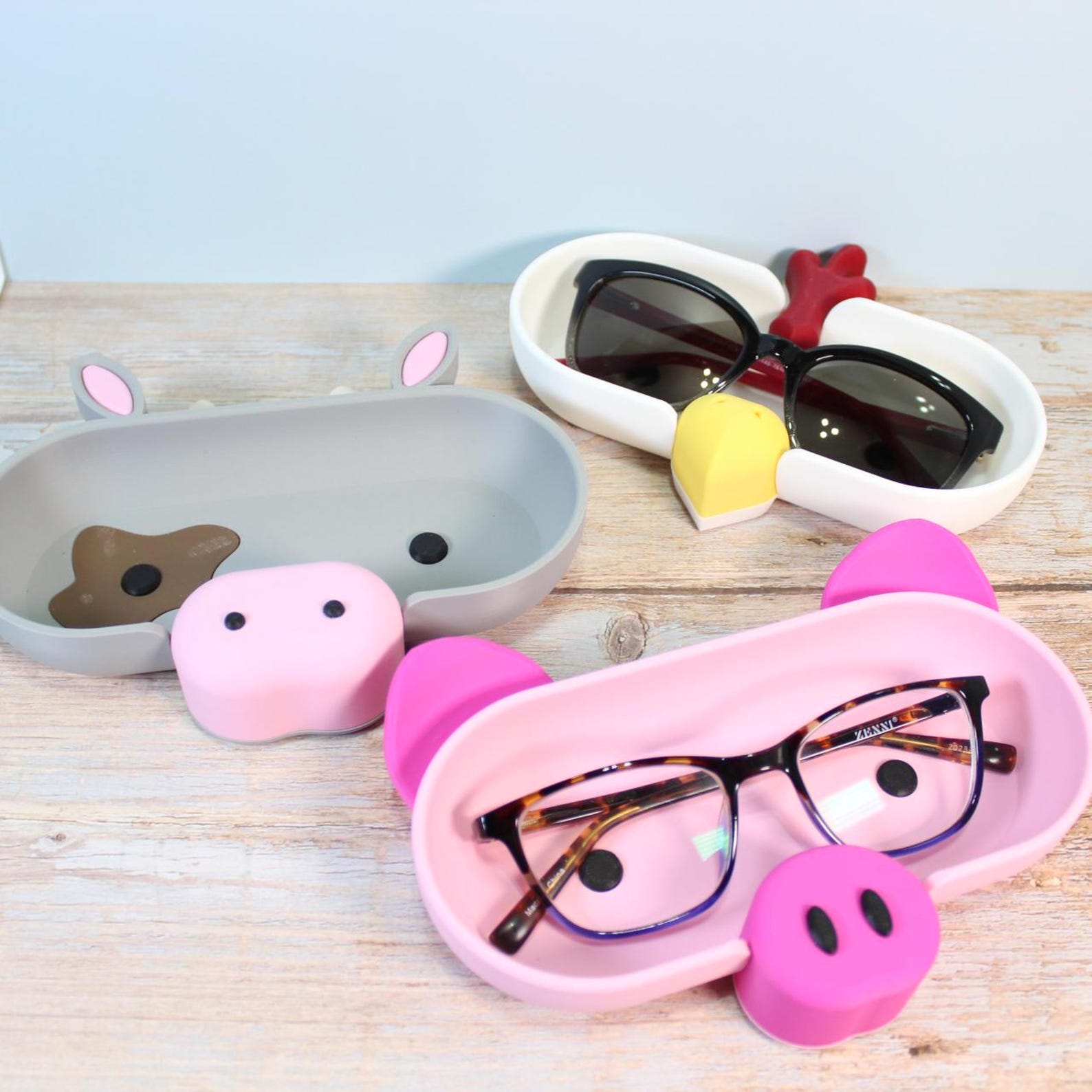 Adorable Farm Animal Eyeglass Glasses Holder - 3D Printed Pig, Cow, or ...