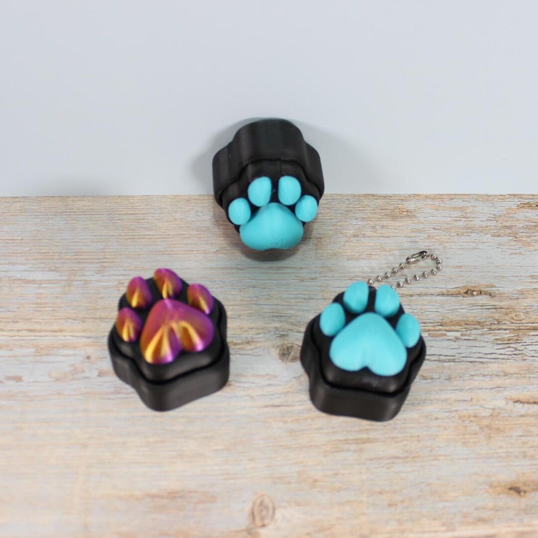 Paw Print Fidget Clicker Sensory Toy - Cat Dog Animal Print 3D Printed ...