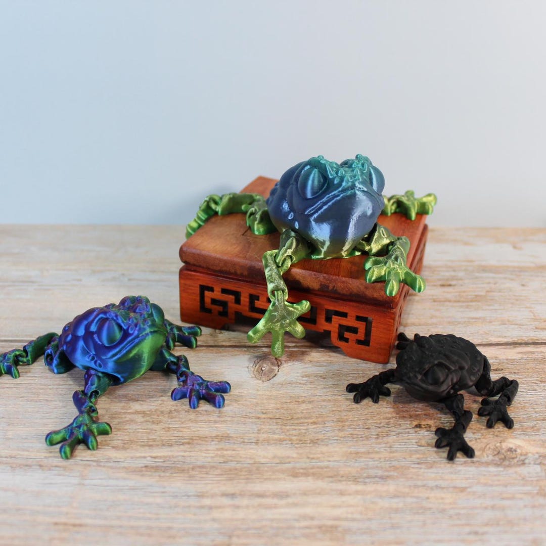 Flexi Articulated Toad - 3D Printed Fidget Toy Frog Gift Desk Buddy ...
