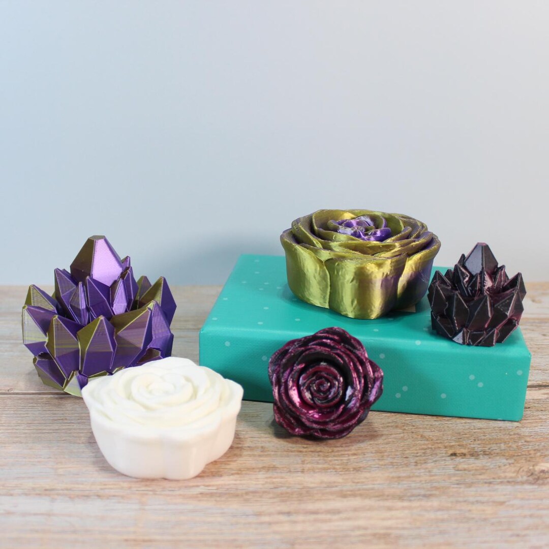 Crystal and Rose Fidget Spinners - Fantasy 3D Printed Fidget Toys ...