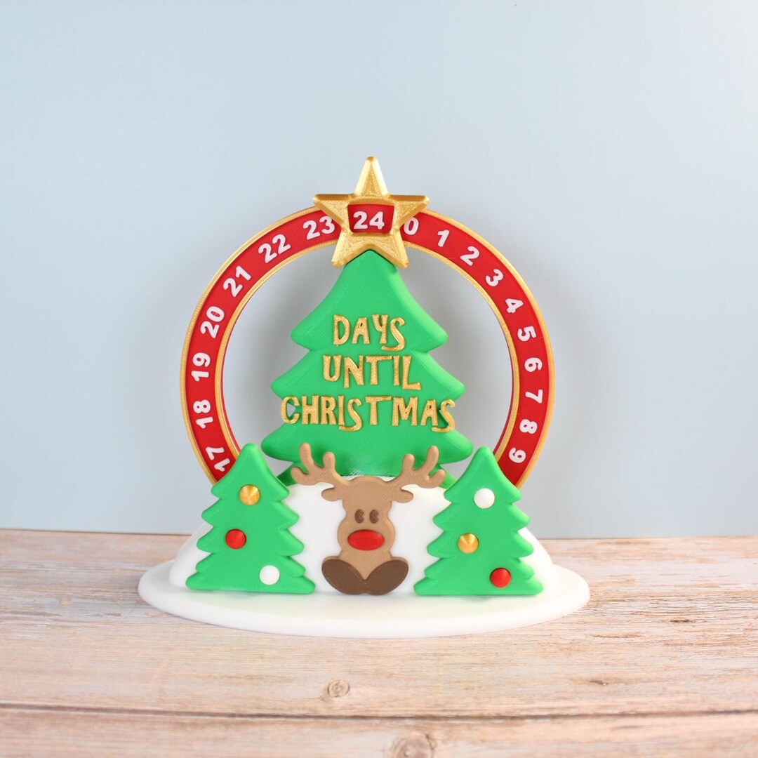 Rudolph Christmas Countdown Advent Calendar – 3D Printed Spinning Wheel ...