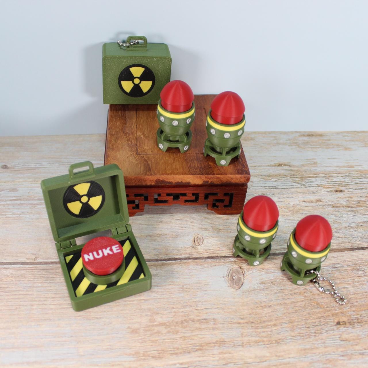 Mini Nuke & Top Secret Nuke Briefcase Clicker Fidget Toys or Keychains ...