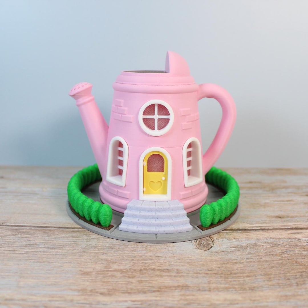 The Watering Can Fairy House Tea Light Holder 3D Printed Figurine Home ...