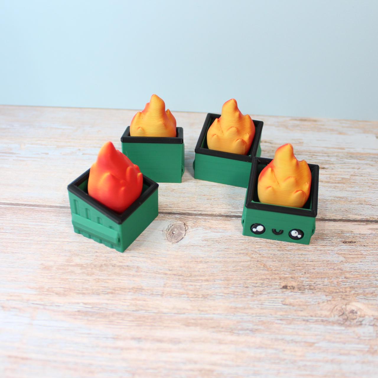 Dumpster Fire Clicker Fidget Toy | Funny Stress Relief Desk Toy | 3D ...