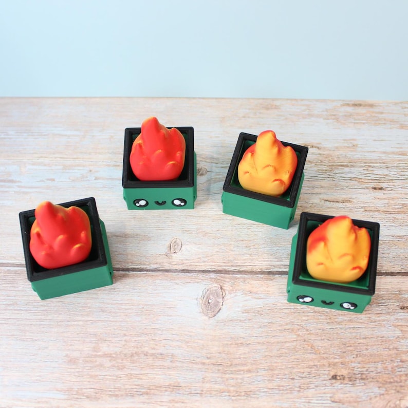 Dumpster Fire Clicker Fidget Toy | Funny Stress Relief Desk Toy | 3D ...