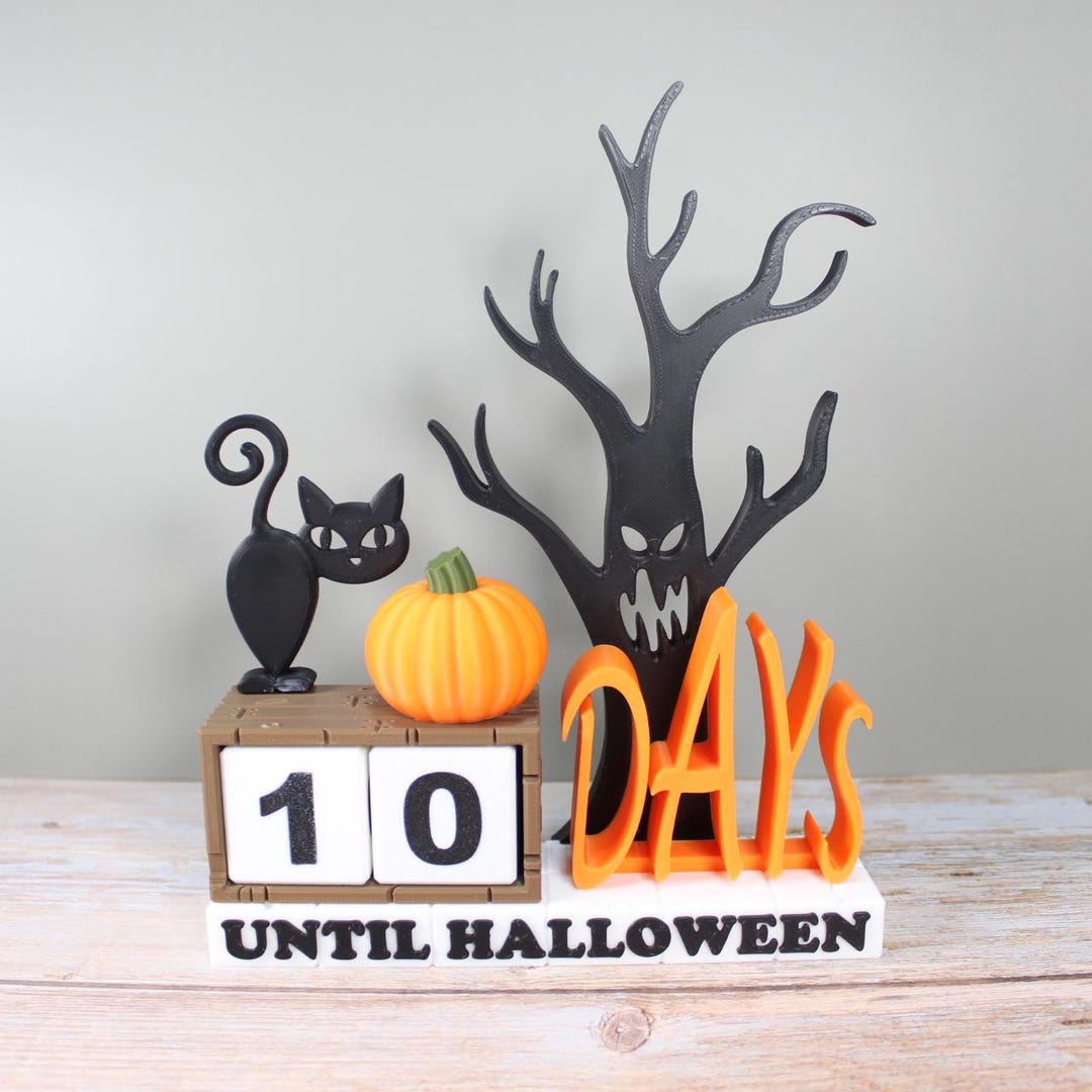 Halloween Countdown Calendar 3D Printed Spooky Decor 8.25 X 6.25 Inch ...