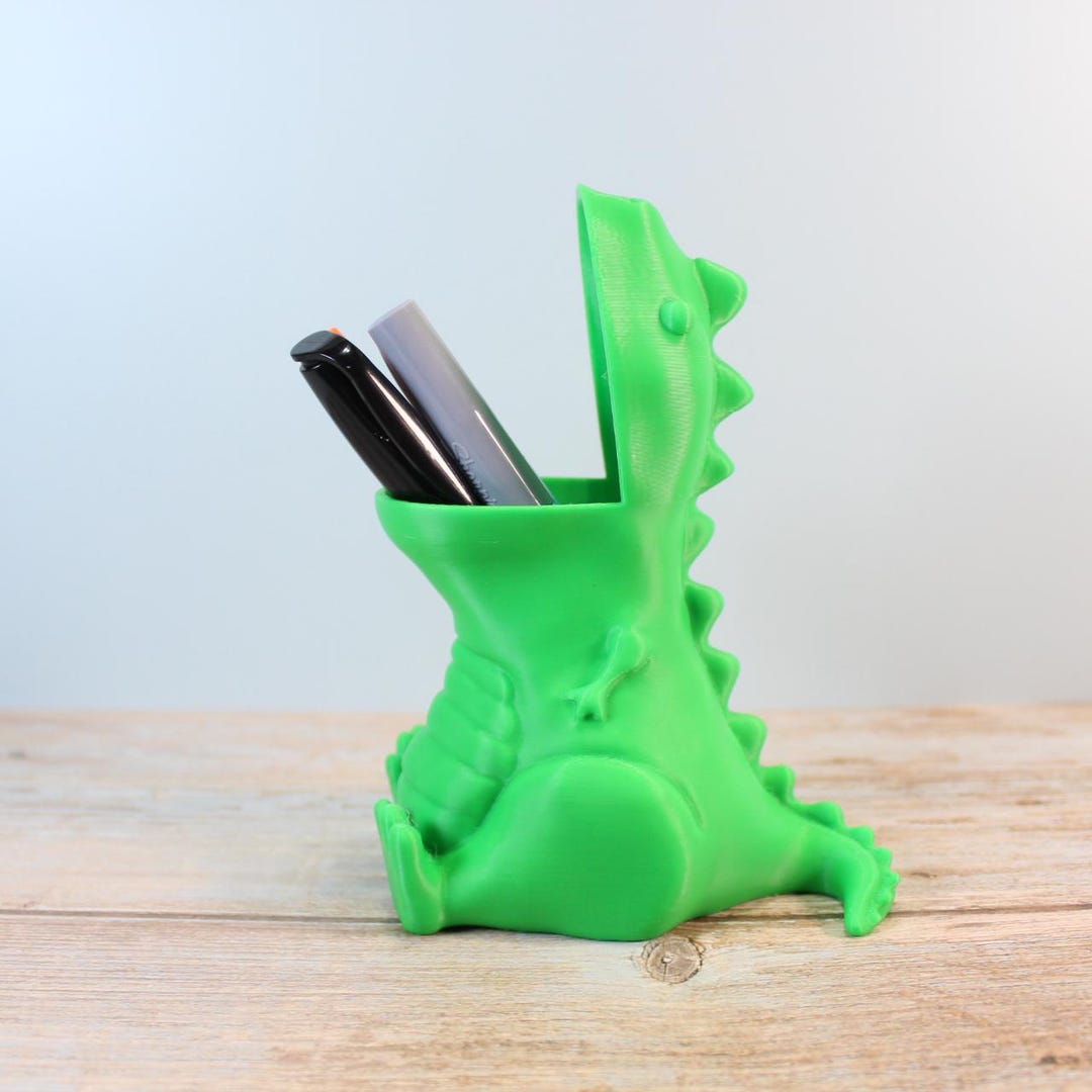 Chubby Dino T Rex Pen Pencil Holder - Adorable Dinosaur Desk Decor 3D ...