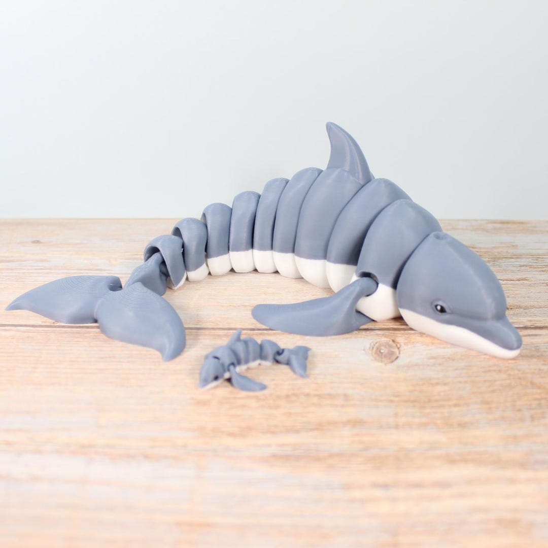 Flexi Dolphin – 10” Articulated 3D Printed Fidget Toy | Sensory Desk ...