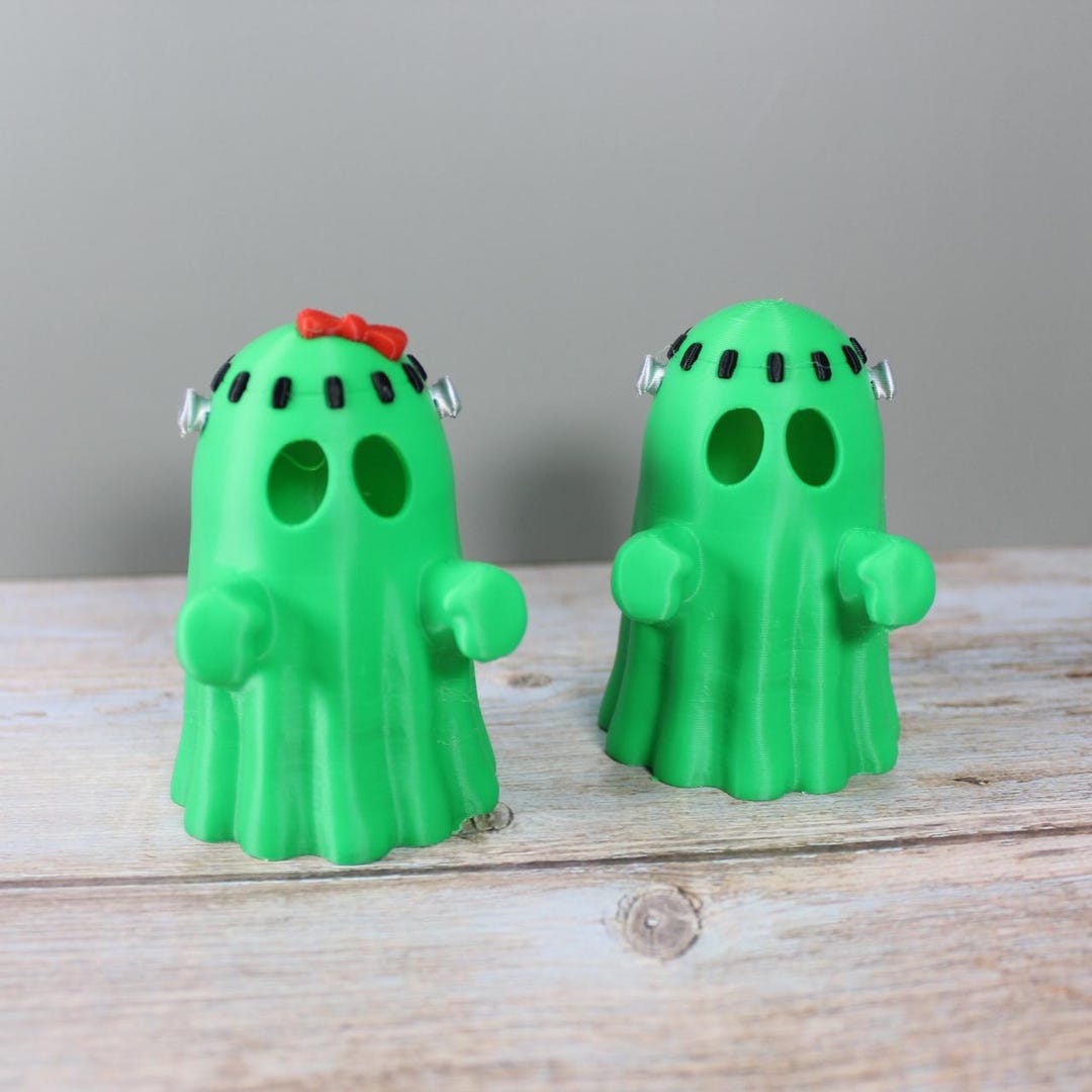 3D Printed Mr & Mrs Frankenstein Ghost Tea Light Holders: Halloween ...