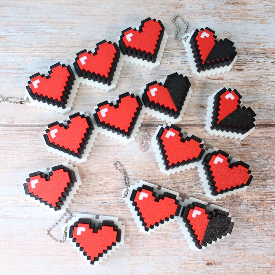 8-bit Heart Clicker Fidget Toy | Retro Pixel Heart Desk Toy or Keychain ...