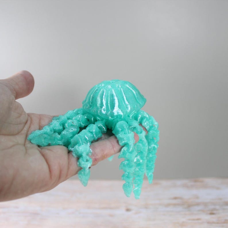 3D Printed Flexible Jellyfish – 5 Sizes – Translucent PLA – Articulated ...