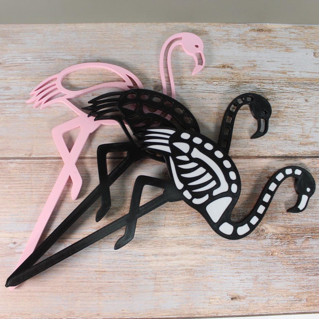 Flamingo Plant Stake or Trellis – Skeleton Flamingo or Classic Pink ...