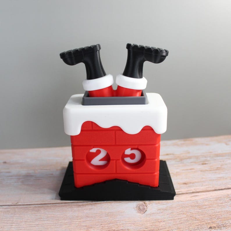 Santa in the Chimney Christmas Countdown Calendar – 3D Printed Holiday ...