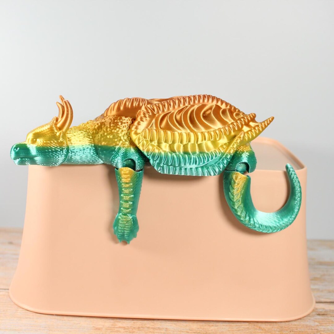 Sleepy Shelf Dragon – 3D Printed Fantasy Book Nook Decor, Hanging Arm ...