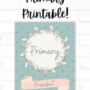 Primary LDS Printable Blue Floral Binder Cover - Etsy