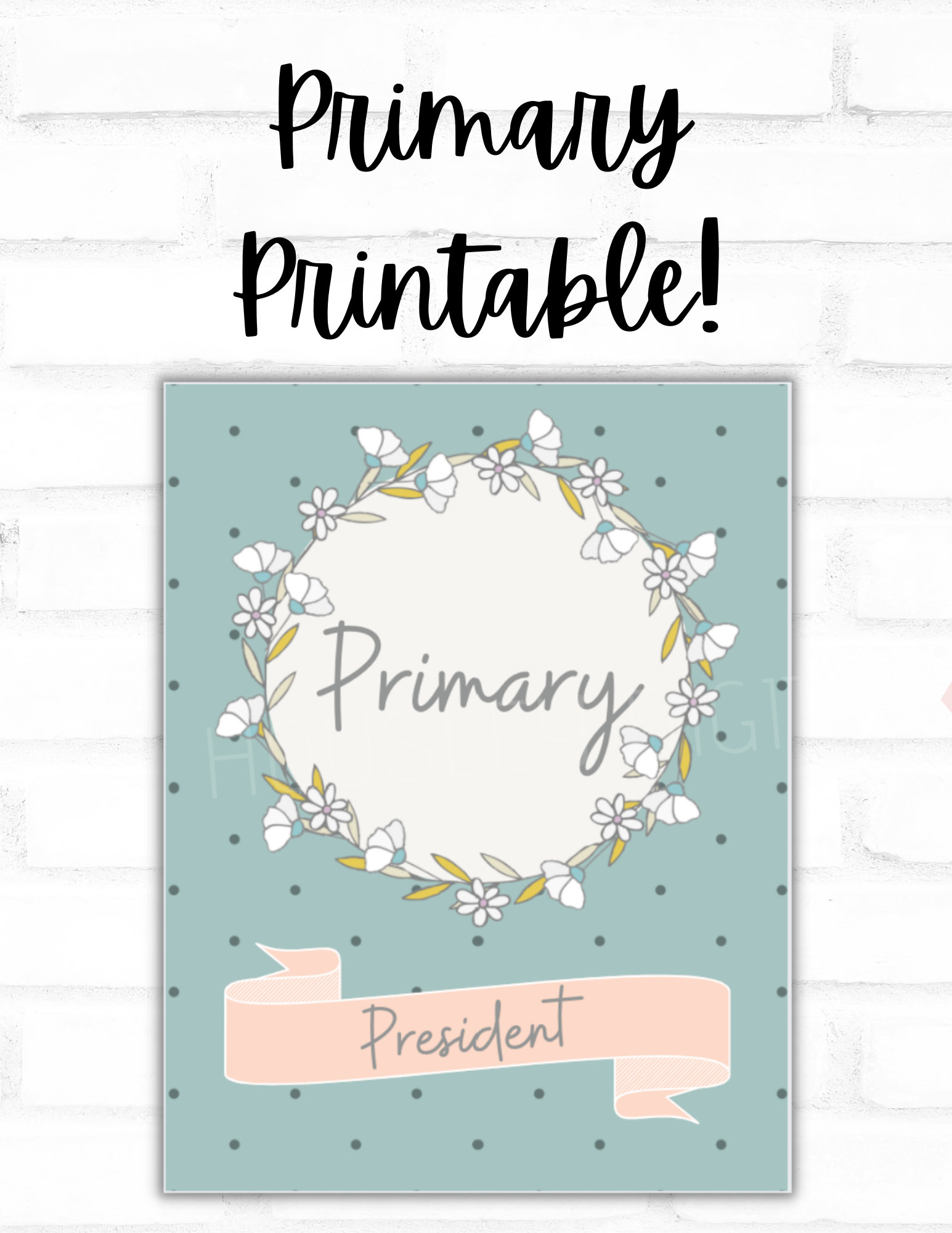 Primary LDS Printable Blue Floral Binder Cover - Etsy