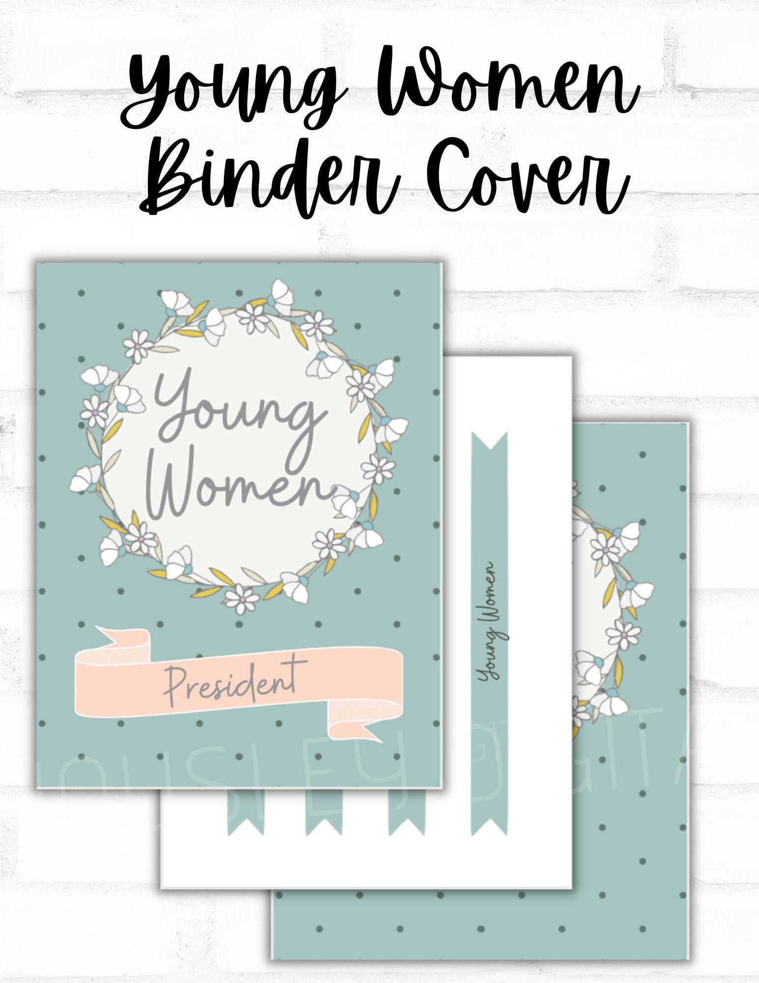 Young Women Binder Cover - LDS Printable Binder Artwork - Etsy