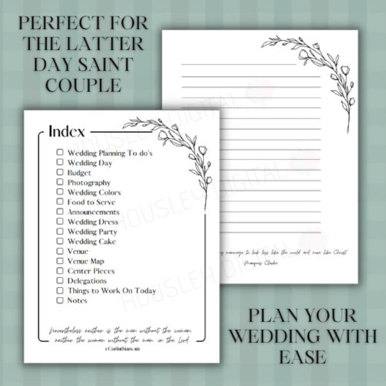 LDS Wedding Planner - Printable Digital Copy PDF - Etsy