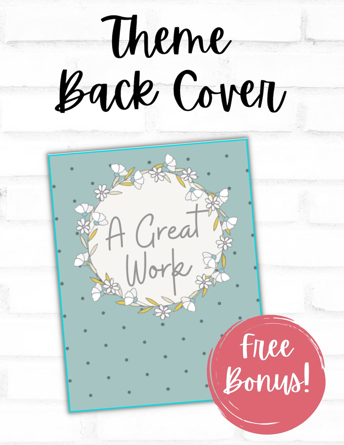 Primary LDS Printable Blue Floral Binder Cover - Etsy