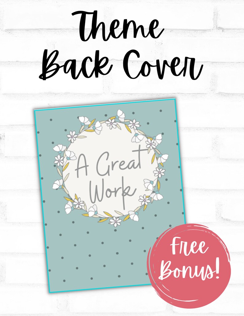 Primary LDS Printable Blue Floral Binder Cover - Etsy