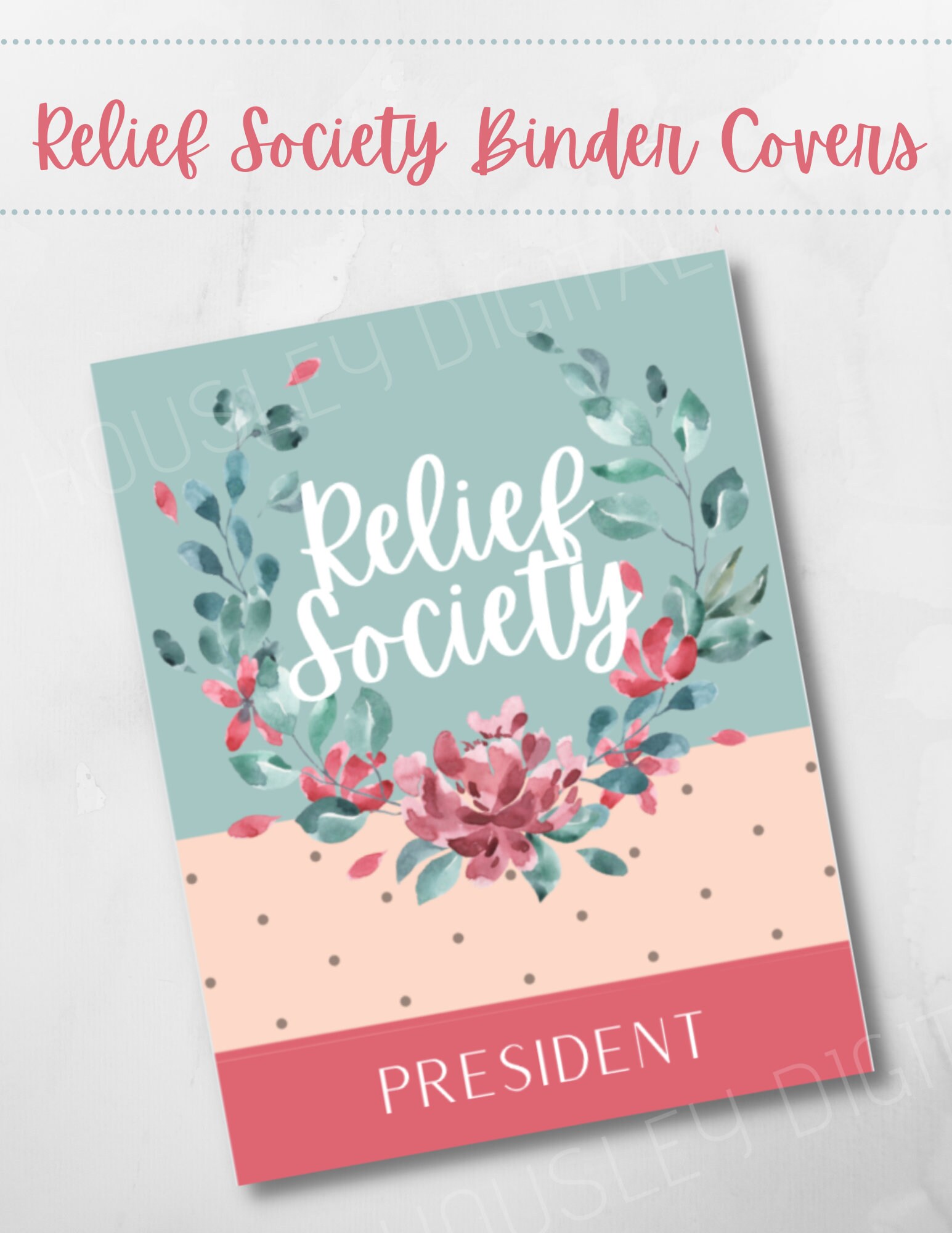Relief Society Binder Cover - LDS Relief Society Printable - Etsy