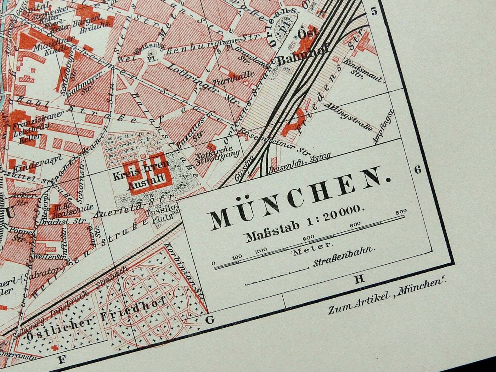 1897 Antique City Map of MUNICH BAVARIA GERMANY. 126 Years - Etsy