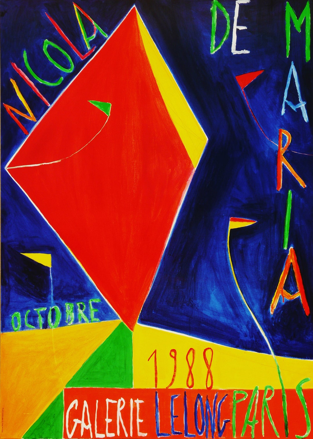 NICOLA DE MARIA, Original Exhibition Poster for Lelong Gallery, Paris ...