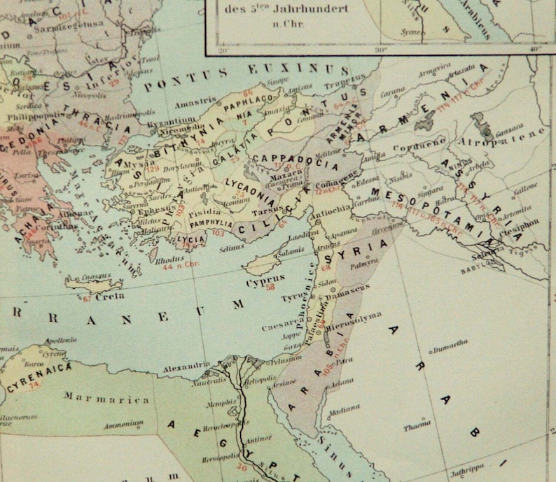 1897 Antique Map of ROMAN EMPIRE. Ancient Rome. 126 Years Old Chart - Etsy