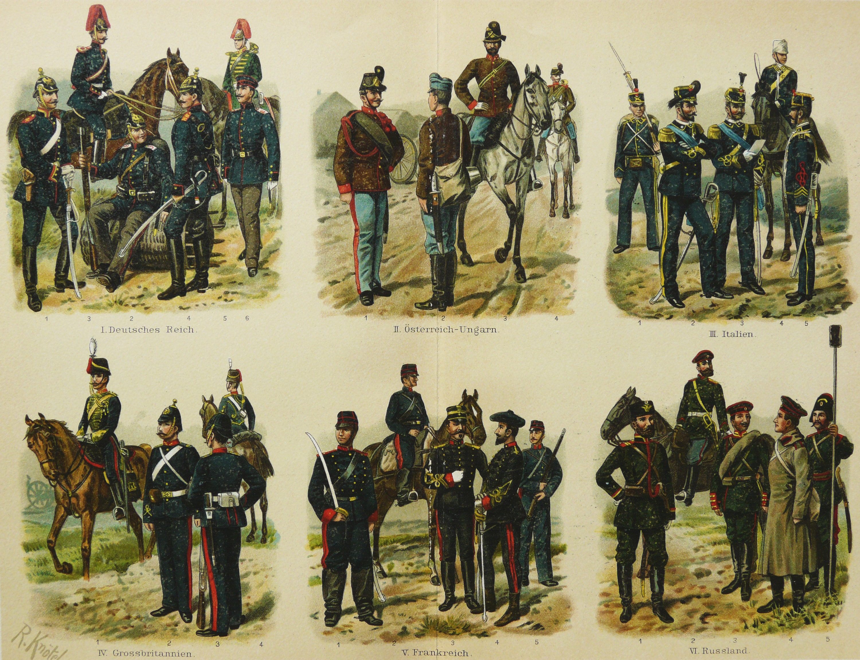 1897 Antique Lithograph Of Artillery Troops Uniforms Etsy