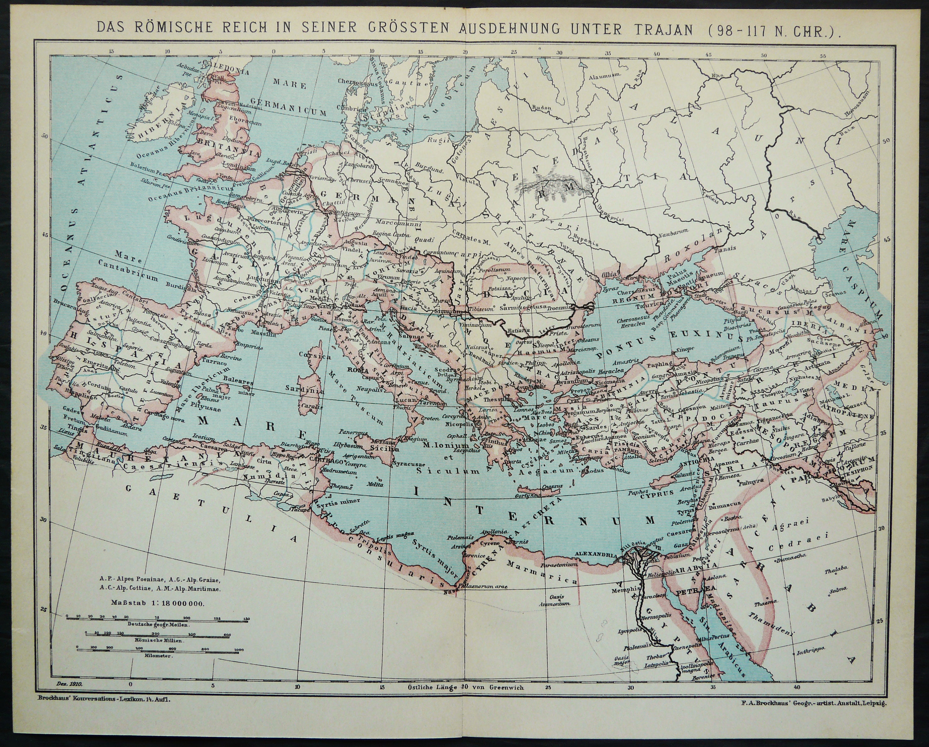 1895 Antique Map of THE ROMAN EMPIRE. Ancient Rome. 128 Years - Etsy